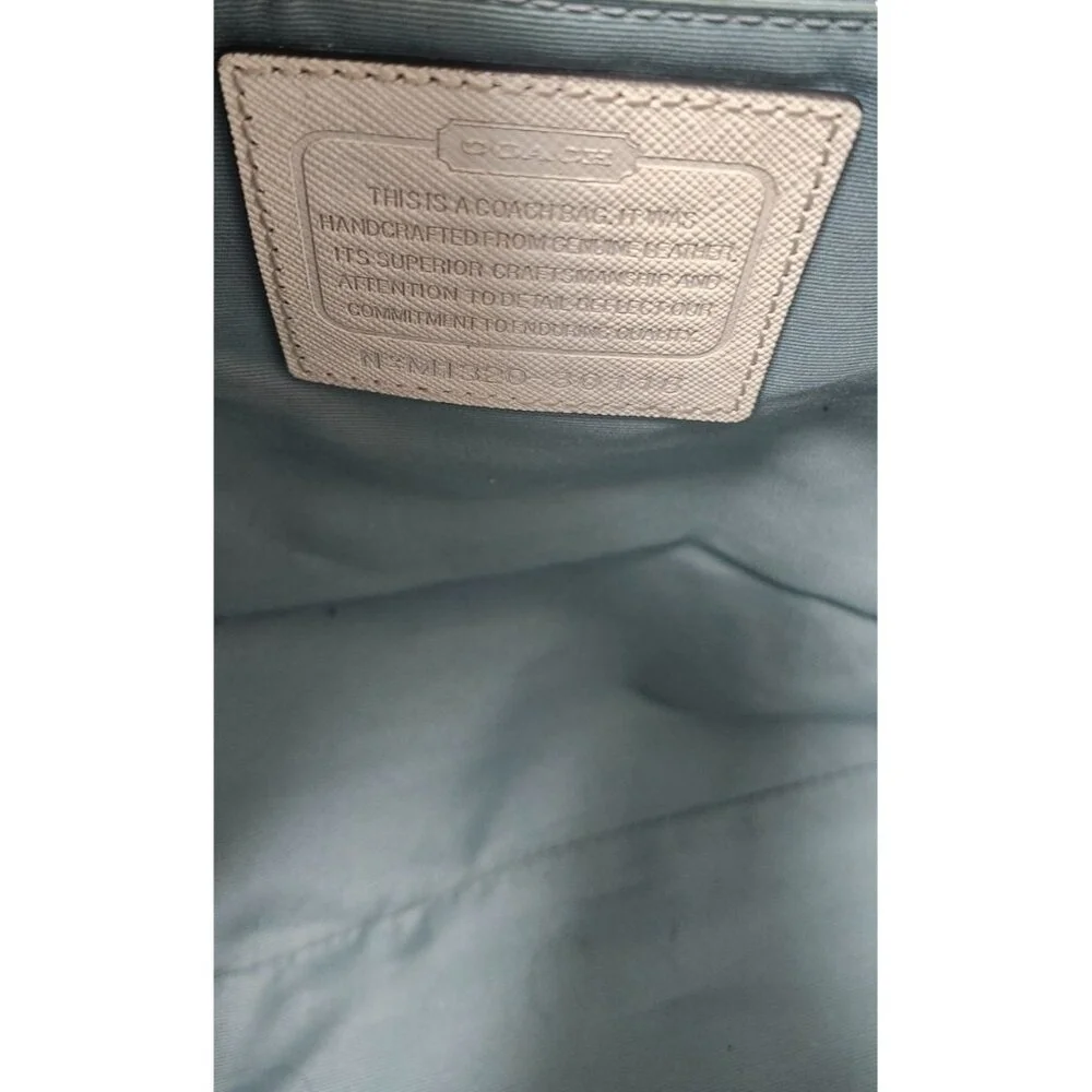 Coach | Bags | Coach Madison Gingham Leather Tote Blue Purse Bag | Poshmark